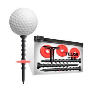 yatta golf telos premium golf tees – adjustable golf tees – tee off with greater consistency and shoot better scores - unbreakable golf tees – lasts the average golfer a season (fire red)