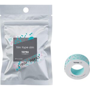 king jim tepra lite film tape slim clear series, thermal synthetic paper, width 0.43" length 13.1 from (clear parts)