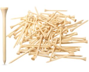 dsenfurn 250 pack professional bamboo golf tees 2-3/4 inch - stronger than wooden golf tees biodegradable & less friction (nature, 2-3/4")