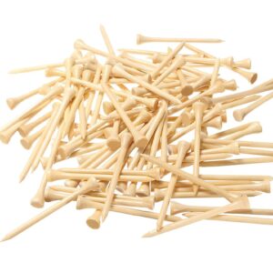 Dsenfurn 250 Pack Professional Bamboo Golf Tees 2-3/4 Inch - Stronger Than Wooden Golf Tees Biodegradable & Less Friction (Nature, 2-3/4")