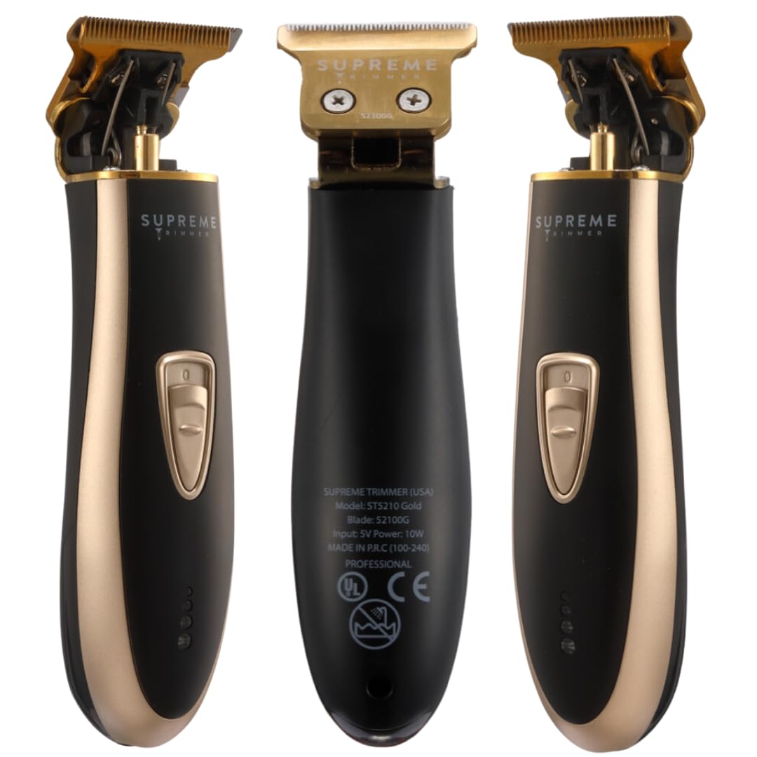 Supreme Trimmer T Shaper | Professional Barber Trimmer Hair Clippers for Men (90 Min Run Time) Cordless Hair Trimmer Zero Gapped Liner Beard Trimmer | ST5210 Gold