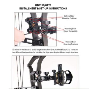 Archery 7 Pin Bow Sights 0.019 Optical Fiber Micro Adjust Tool Less Design for Compound Bows Archery Hunting (Camo)