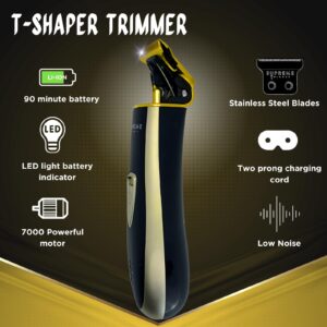 Supreme Trimmer T Shaper | Professional Barber Trimmer Hair Clippers for Men (90 Min Run Time) Cordless Hair Trimmer Zero Gapped Liner Beard Trimmer | ST5210 Gold