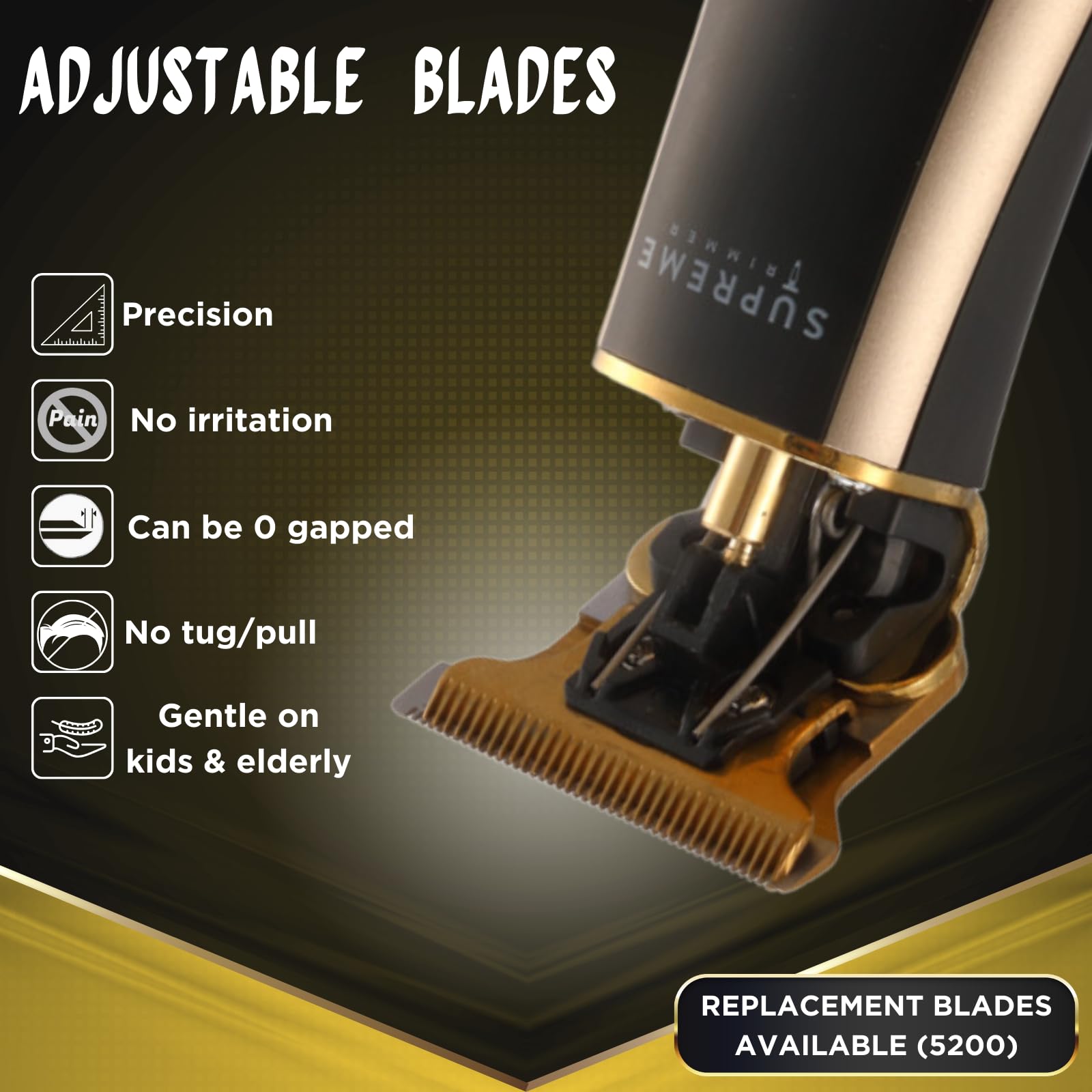 Supreme Trimmer T Shaper | Professional Barber Trimmer Hair Clippers for Men (90 Min Run Time) Cordless Hair Trimmer Zero Gapped Liner Beard Trimmer | ST5210 Gold