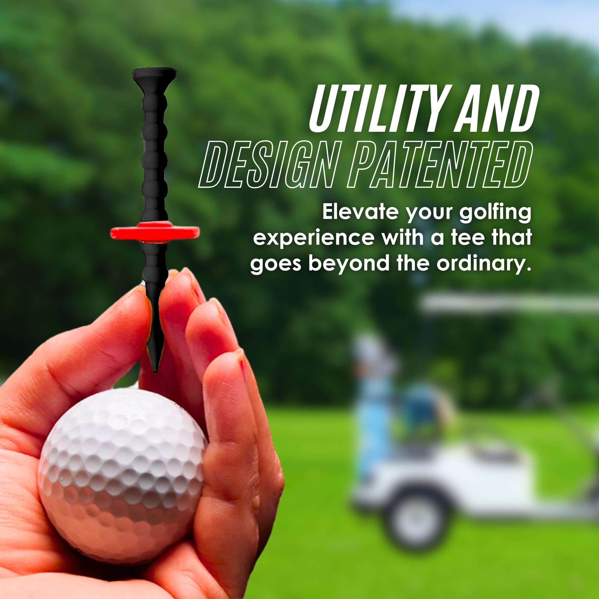 YATTA GOLF Telos Premium Golf Tees – Adjustable Golf Tees – Tee Off with Greater Consistency and Shoot Better Scores - Unbreakable Golf Tees – Lasts The Average Golfer A Season (Fire Red)