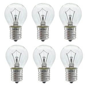 lava lamp bulb, 6 pack 25 watt lava lamp light bulb, s11 e17 base 120 volt lava lamp replacement bulb for 14.5 inch glitter and lava lamps - dimmable - warm white