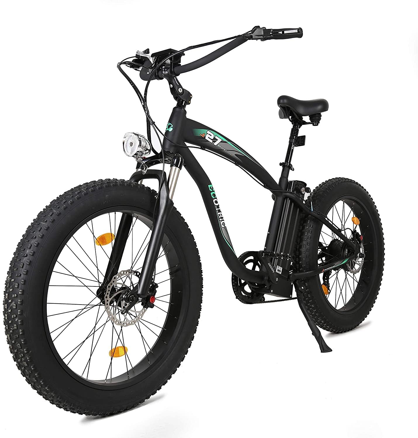 ECOTRIC Electric Bike 26" Fat Tire 750W Electric Bicycles 48V 13AH Removable Large Battery Beach Snow Mountain E-Bike for Adults UL Certified with Dual Shock Absorber & 7-Speed