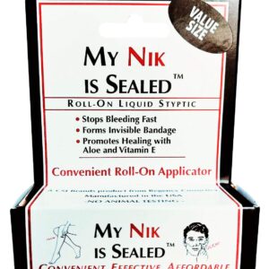 My Nik is Sealed COSMETICALLY SEALED My Nik Is Sealed Roll-On Liquid Styptic | 12ml Value Size | First Aid in a Tube | Made in USA