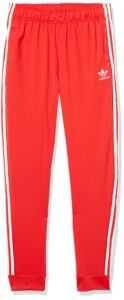 adidas originals kids' adicolor superstar track pants, vivid red/white, medium