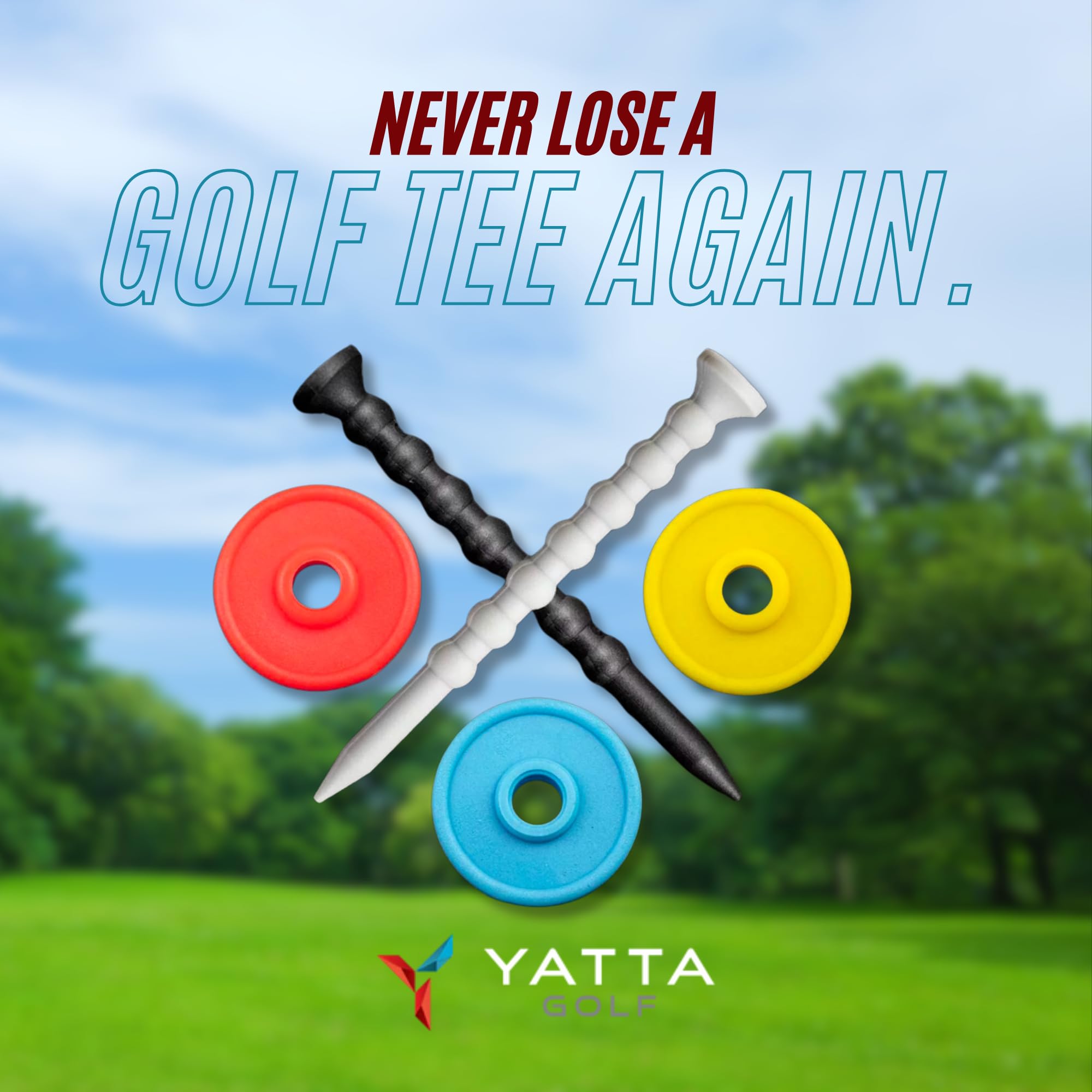 YATTA GOLF Telos Premium Golf Tees – Adjustable Golf Tees – Tee Off with Greater Consistency and Shoot Better Scores - Unbreakable Golf Tees – Lasts The Average Golfer A Season (Fire Red)