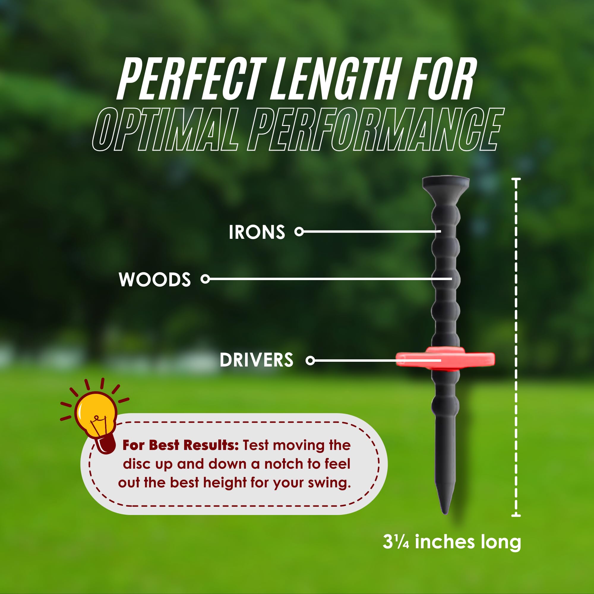 YATTA GOLF Telos Premium Golf Tees – Adjustable Golf Tees – Tee Off with Greater Consistency and Shoot Better Scores - Unbreakable Golf Tees – Lasts The Average Golfer A Season (Fire Red)