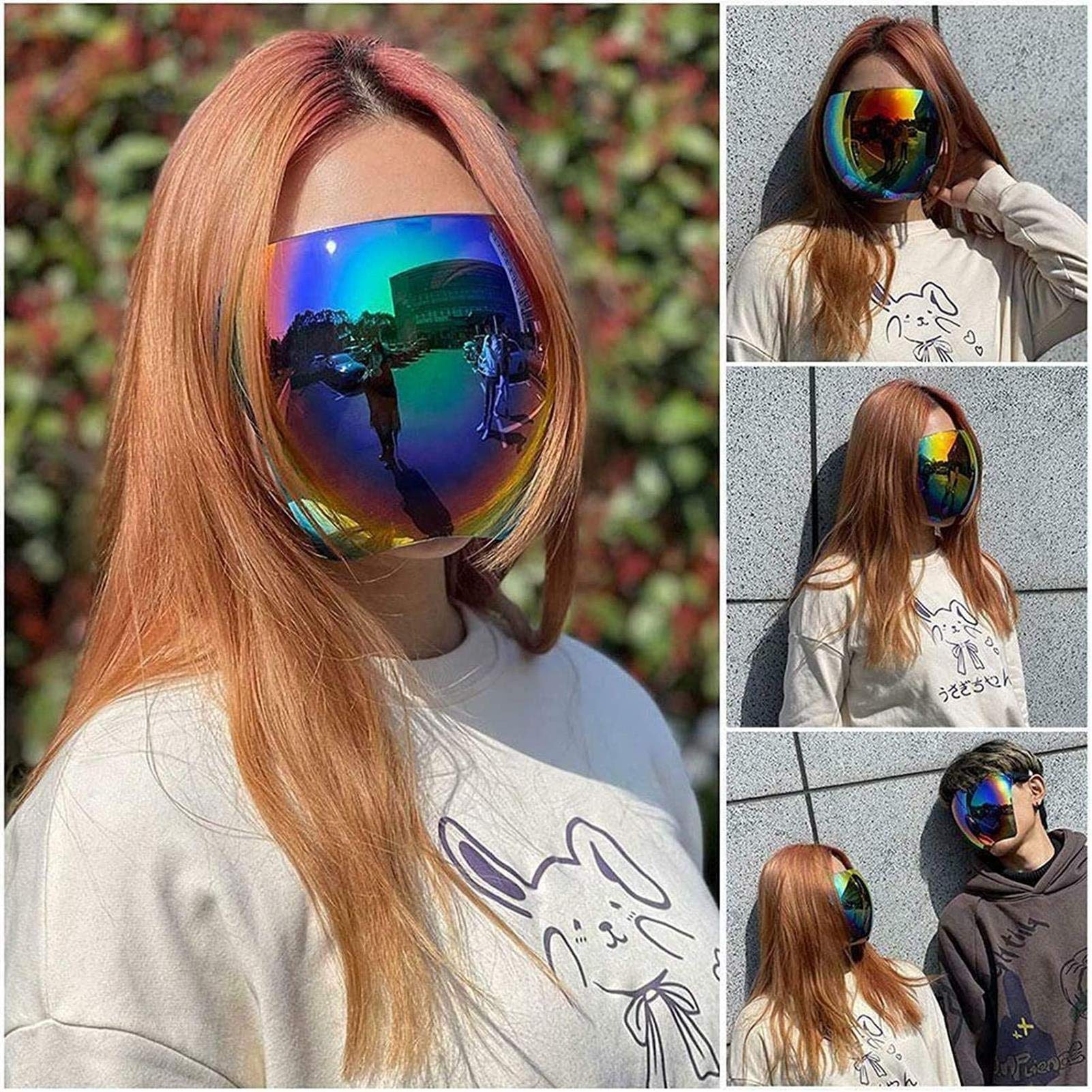 vvovvug Oversized Huge Big Mask Shield Full Face Polarized Large Mirror Sunglasse