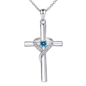 amoraime 925 sterling silver cross necklaces for women heart necklaces for festival, vacation or holiday