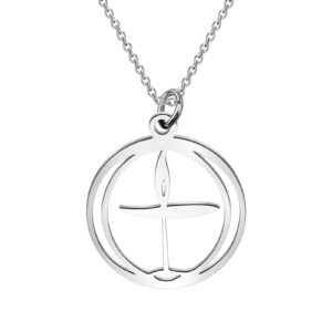 cenwa flame symbol talisman pendant stainless steel jewelry (flame symbol n)