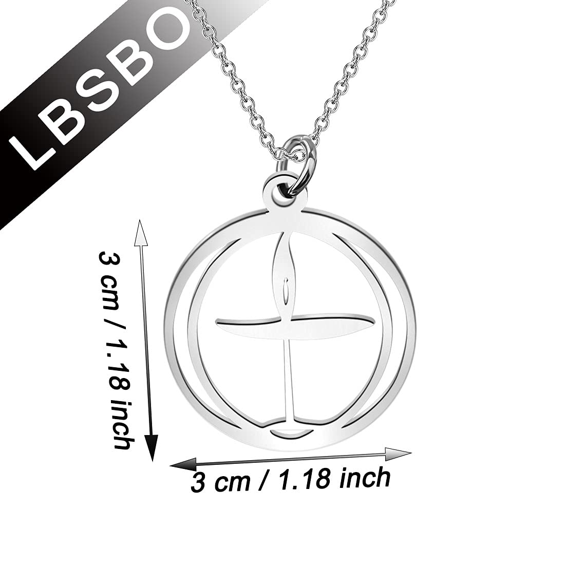 CENWA Flame Symbol Talisman Pendant Stainless Steel Jewelry (Flame Symbol N)