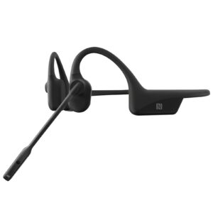 aftershokz opencomm (rebranded as shokz opencomm) wireless stereo bone conduction bluetooth headset with noise-canceling boom microphone for office home business trucker drivers commercial use, black