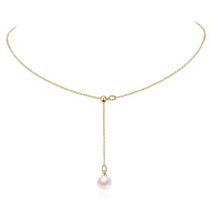 cowlyn y-shaped necklace 18k gold dainty pearls pendant drop long chain jewelry for women