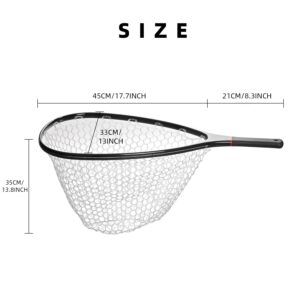 SF Fly Fishing Stealth Carbon Fiber Landing Net Soft Silicone Rubber Mesh Steelhead Catch and Release Net with Black Magnetic Net Release Combo Kit