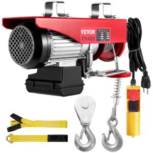 vevor 880lbs electric winch, steel electric lift, 110v electric hoist with wireless remote control