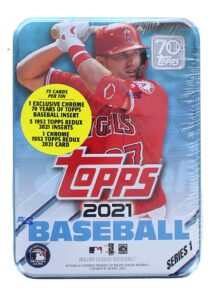 2021 topps series 1 baseball tin: 75 cards