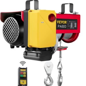 VEVOR Electric Hoist, 1320LBS Electric Winch, Steel Electric Lift, 110V Electric Hoist with Wireless Remote Control