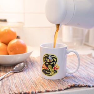 Surreal Entertainment Exclusive The Karate Kid Cobra Kai Logo Ceramic Coffee Mug | Official Martial Arts Movie Collectible | Novelty Drinkware For Home Kitchen Set | Holds 11 Ounces