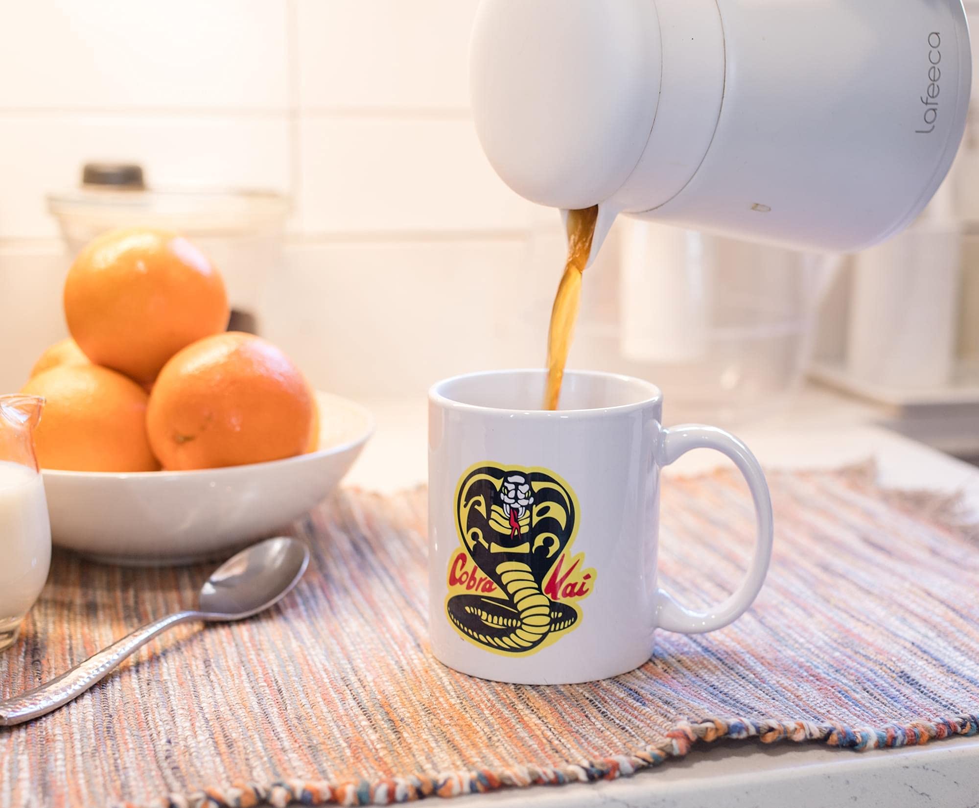 Surreal Entertainment Exclusive The Karate Kid Cobra Kai Logo Ceramic Coffee Mug | Official Martial Arts Movie Collectible | Novelty Drinkware For Home Kitchen Set | Holds 11 Ounces