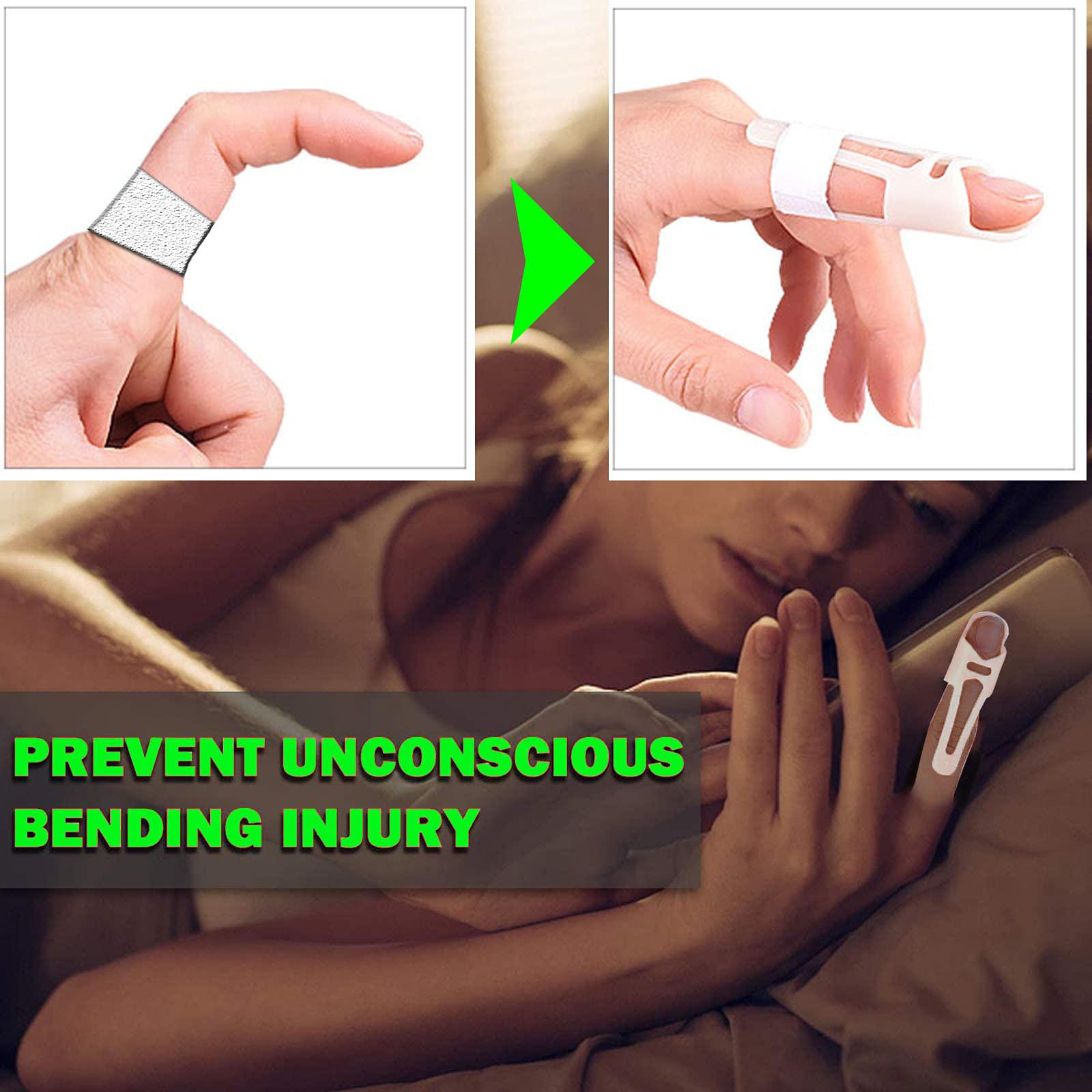 Reppkyh Big Finger Splints, Mallet Brace Large Size Plastic Support, Immobilizer Joint Protection Injury Finger,osteoarthritis, and pain (1 Set(3Pcs)), White Splints