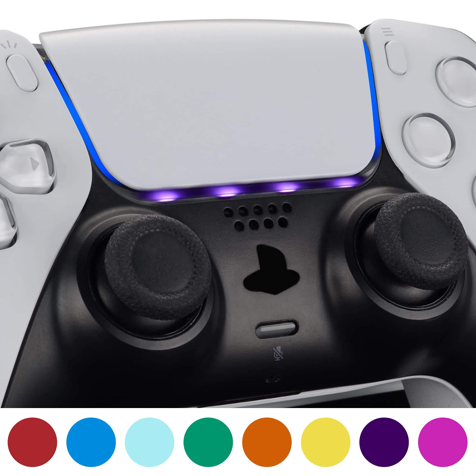 eXtremeRate Custom Touchpad LED Lightbar Skin Decals for PS5 Controller, Touch Pad Light Bar Stickers for PS5 Controller with Tools Set - 40pcs in 8 Colors - Controller NOT Included