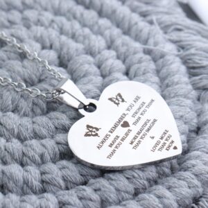 Jstud Inspirational Mom Necklace Gifts for Women Mother Day Birthday Christmas Gifts Jewelry Heart Pendant Necklace from Daughter Son