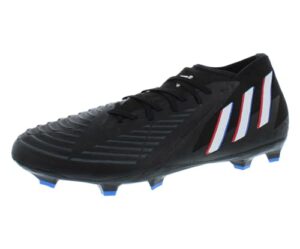 adidas unisex predator edge.2 firm ground soccer shoe, core black/white/vivid red, 9.5 us men