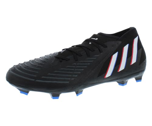 adidas Unisex Predator Edge.2 Firm Ground Soccer Shoe, Core Black/White/Vivid Red, 9.5 US Men