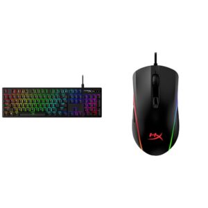 hyperx alloy origins mechanical gaming keyboard (black) pulsefire surge rgb wired optical gaming mouse (black)