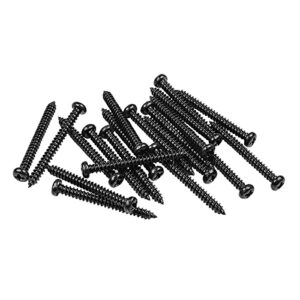 musiclily basic 2.6x26mm metal metric thread guitar pickup wood mounting screws for single coil/humbucker pickups, black (set of 20)