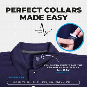 Collar Dots Collar Stays for Men’s Dress Shirts & Polo’s. Fashion Hack for Plastic, Metal, & Magnetic Collar Stay 24hr Hold