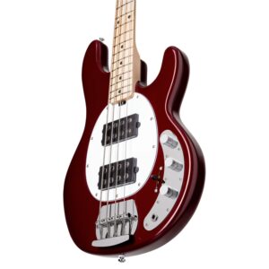 Sterling Bass Guitar, Sterling by Music Man 4 String, Right, Candy Apple Red (RAY4HH-CAR-M1)