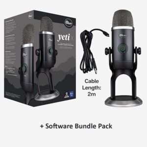 Blue YETI X Plus Pack Professional USB Microphone for Gaming, Streaming and Podcasting + Software Bundle