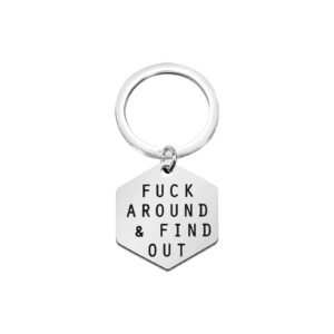 lywjyb birdgot fuck around and find out funny feminist revolution keychain justice resist gift steel colored key chain(fuck around & find out ky)