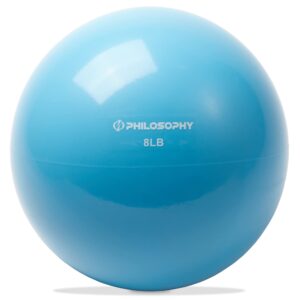 philosophy gym toning ball, 8 lb, blue - soft weighted mini medicine ball