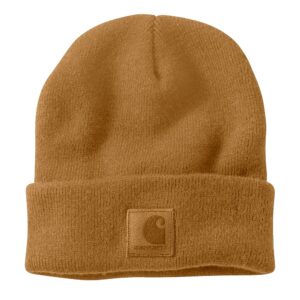 carhartt men's tonal patch beanie, carhartt brown, one size