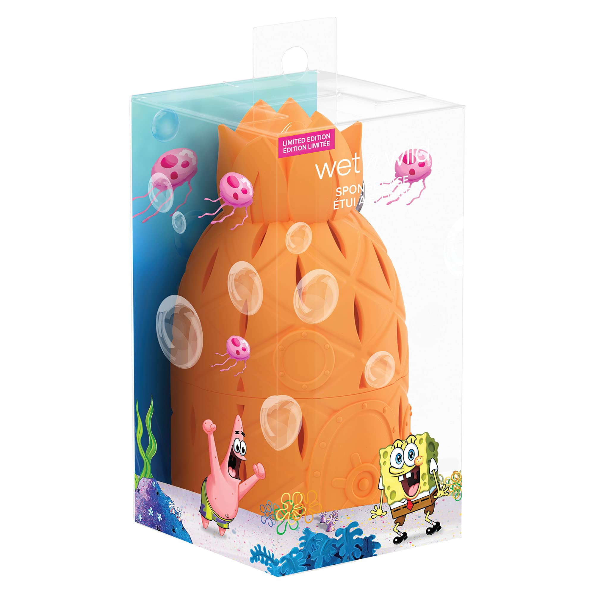 wet n wild House Sponge Case Bob Squarepants Makeup Tools Travel (1114229), Pineapple