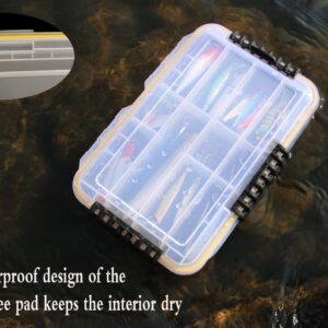 Transparent Airtight Fishing Tackle Box 3600/3700 Tackle Trays With Removable Dividers Waterproof Sunscreen Lure Box for Freshwater Saltwater Tackle Storage Tackle Box Organizer Ruisheng AT(3700×1)