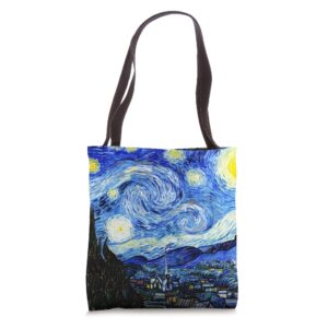 the starry night vincent van gogh famous vintage art stylish tote bag