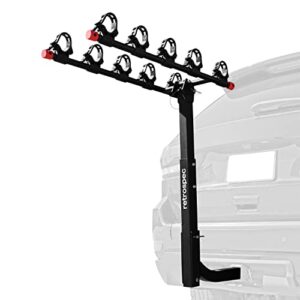 retrospec lenox 2-5 - bike hitch rack for cars, trucks, suvs with 2” hitch | foldable steel frame with anti-rattle adapter, tie down cradles and straps - fits most frames,black