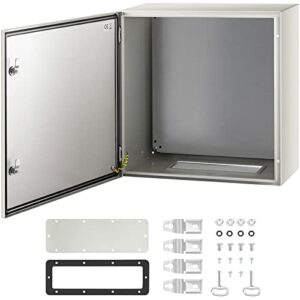 vevor nema steel enclosure, 24 x 24 x 12'' nema 4x steel electrical box, ip66 waterproof & dustproof, outdoor/indoor electrical junction box, with mounting plate