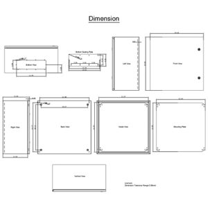 VEVOR NEMA Steel Enclosure, 24 x 24 x 12'' NEMA 4X Steel Electrical Box, IP66 Waterproof & Dustproof, Outdoor/Indoor Electrical Junction Box, with Mounting Plate