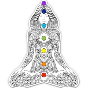 Yoga Girl Chakras - 12" Vinyl Sticker Waterproof Decal