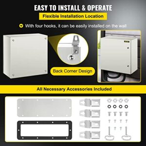 VEVOR NEMA Steel Enclosure, 24 x 24 x 12'' NEMA 4X Steel Electrical Box, IP66 Waterproof & Dustproof, Outdoor/Indoor Electrical Junction Box, with Mounting Plate