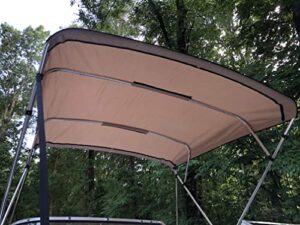 replacement bimini top canvas with boot, beige, 10' long x 8.5' wide, 16oz, by cypress rowe outfitters, 4 bow, fits 97"-103" width