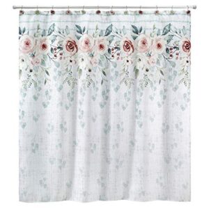 avanti linens - fabric shower curtain, floral bathroom decor (spring garden collection, 72")